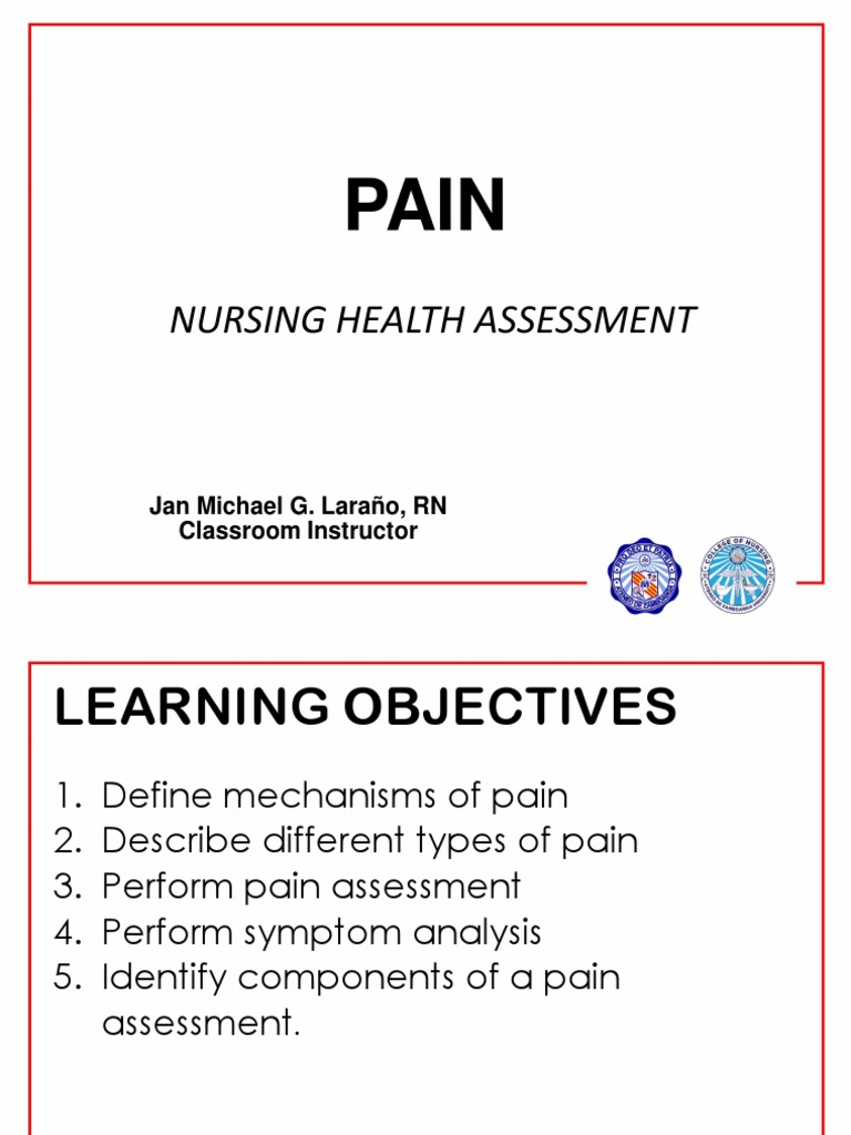 NCM101J - Nursing Health Assessment - Week 4 PDF | PDF | Pain ...