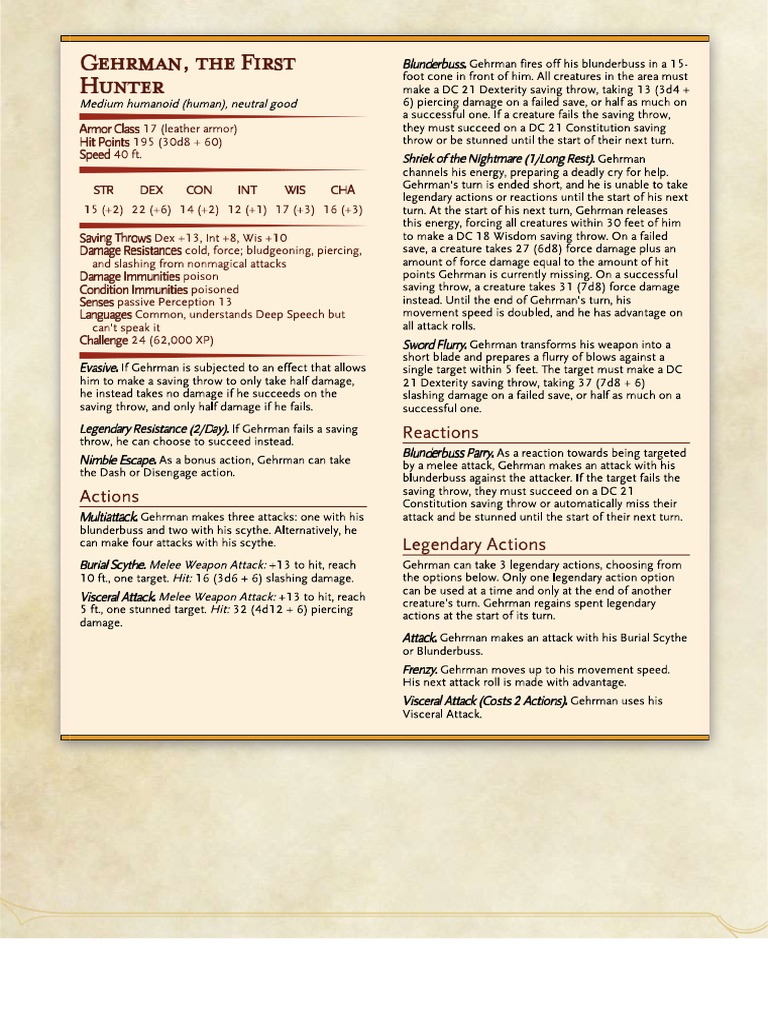 GEHRMAN, The First Hunter | PDF