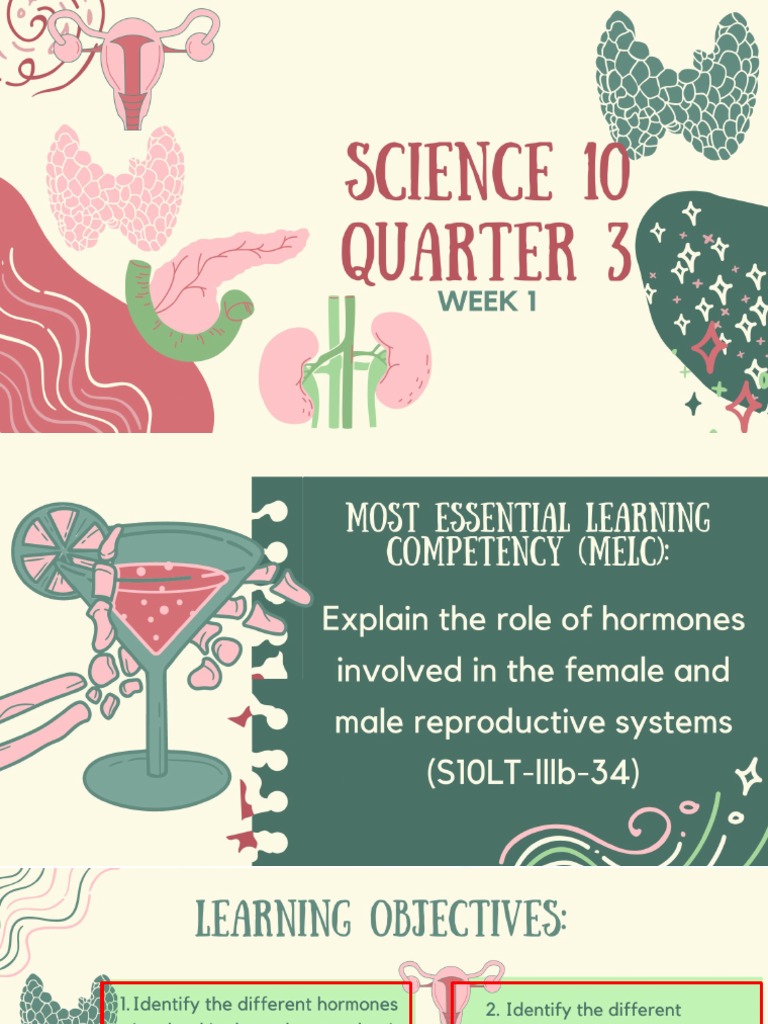 Q3 WEEK 1 Role of Hormones in The Male and Female Reproductive System | PDF