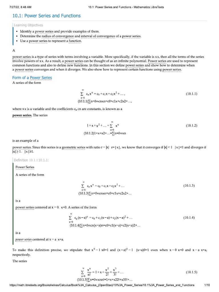 Power Series Of Real Numbers Pdf