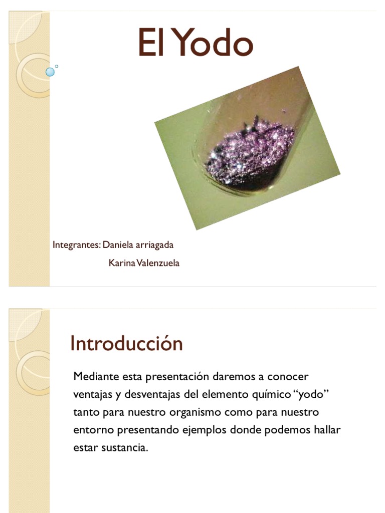 Propiedades y Usos del Yodo | PDF | Yodo | Elementos químicos