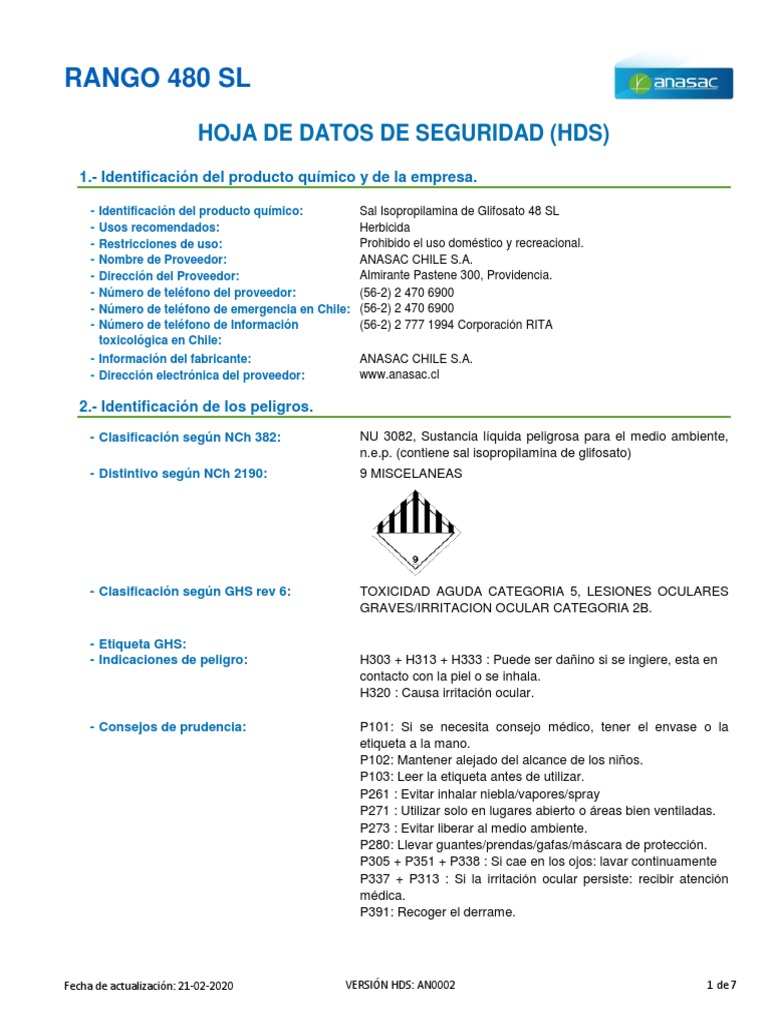 Rango 480 SL - HDS | PDF