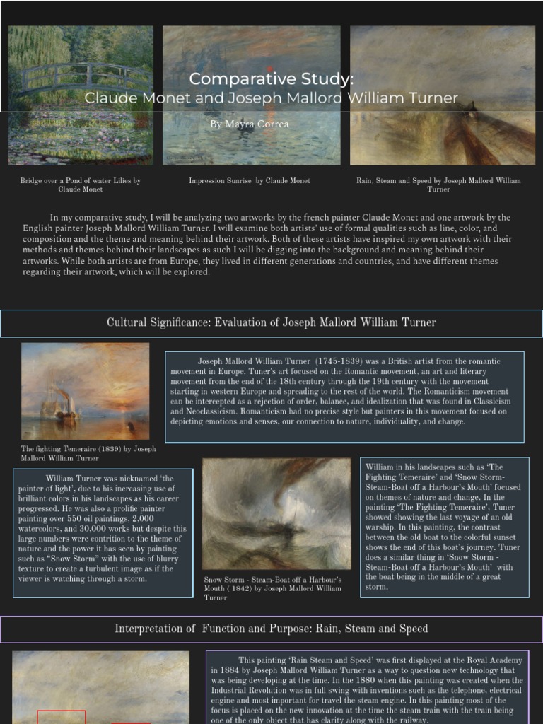 Monet and Turner: Art Comparison | PDF | Claude Monet | Impressionism