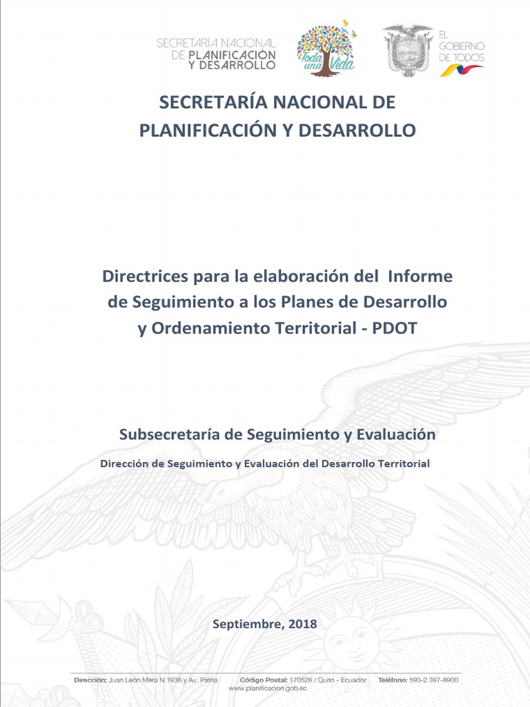 Directrices Informe Sye Pdot | PDF | Monitoreo y evaluación | Planificación