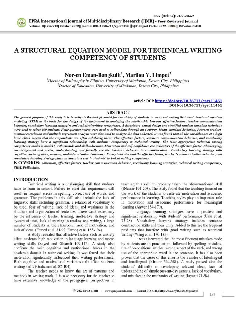 Technical Writing Competency Model Study | PDF | Learning | Structural ...