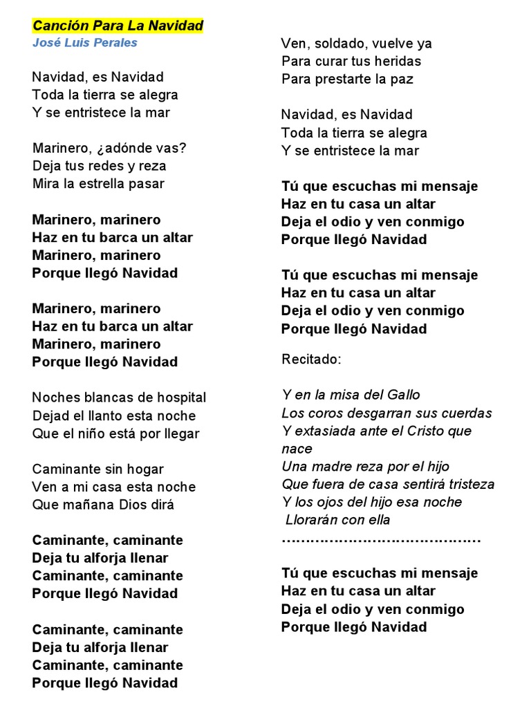 Canción para La Navidad | PDF