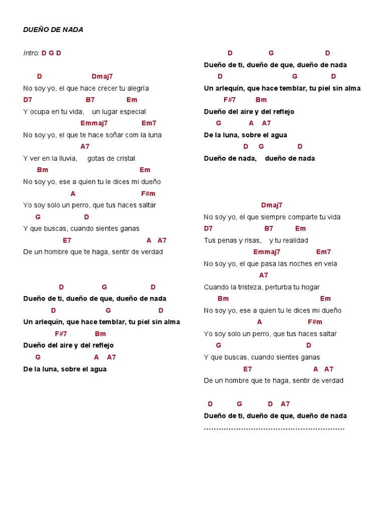 DUEÑO DE NADA.docx | PDF