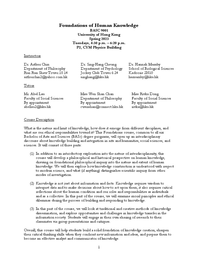 Foundations of Human Knowledge: An Interdisciplinary Exploration of ...