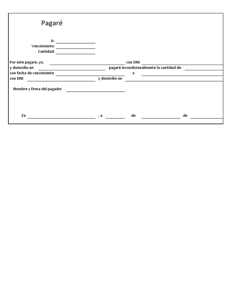 Modelo de Pagare PDF | PDF