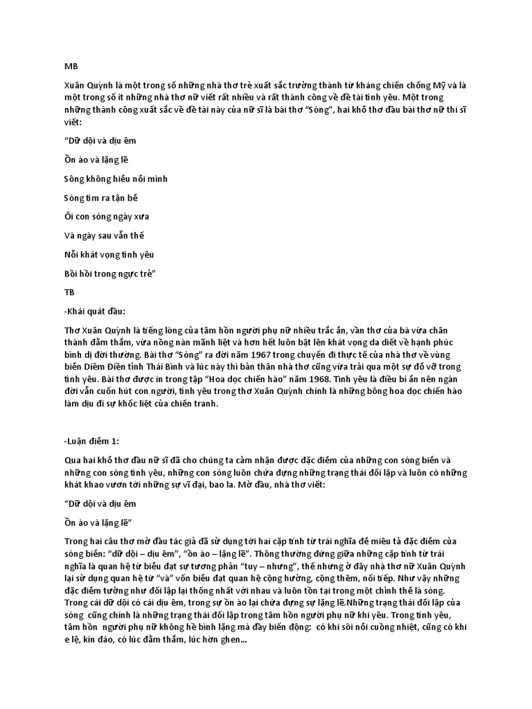 Sóng (KH 1+2) | PDF