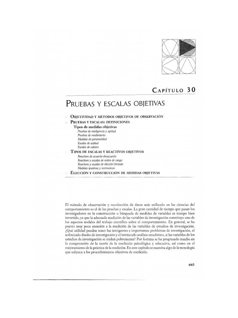 Pruebas y Escalas Objetivas PDF | PDF