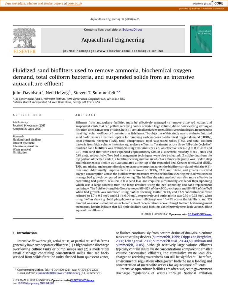 Aquacultural Engineering: John Davidson, Neil Helwig, Steven T ...