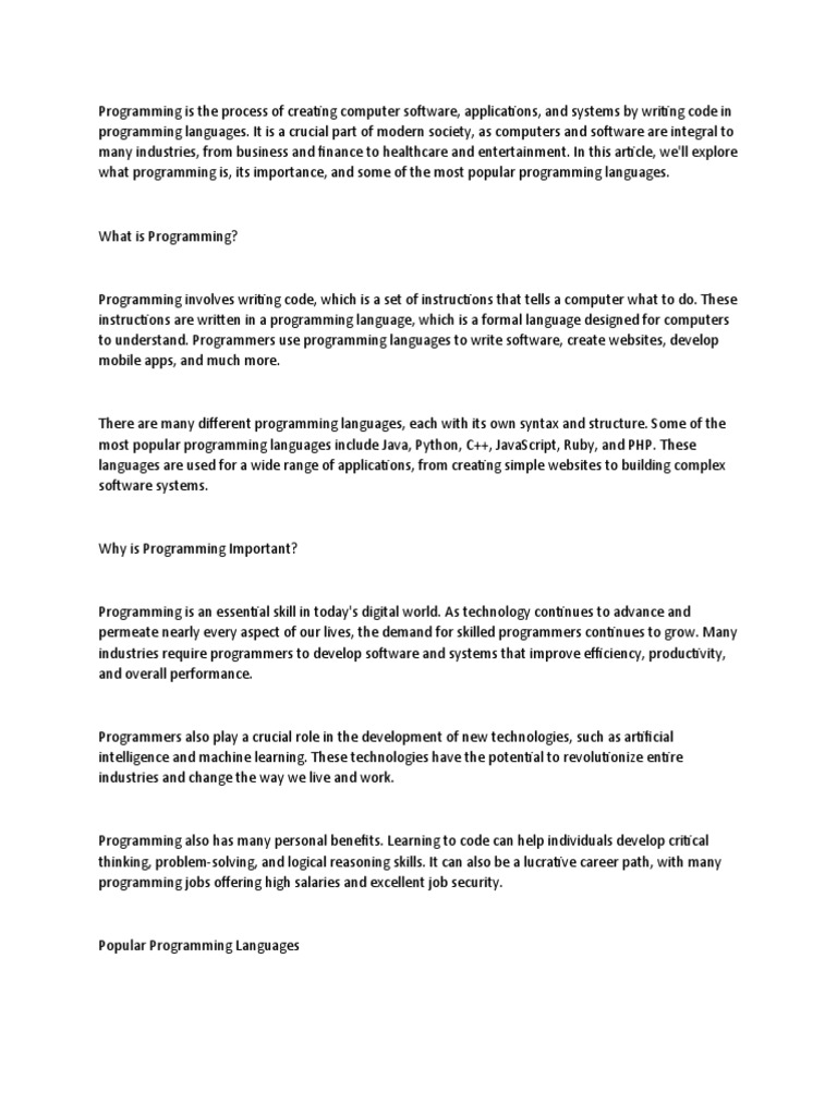 Programming Pdf Computer Programming Programmer