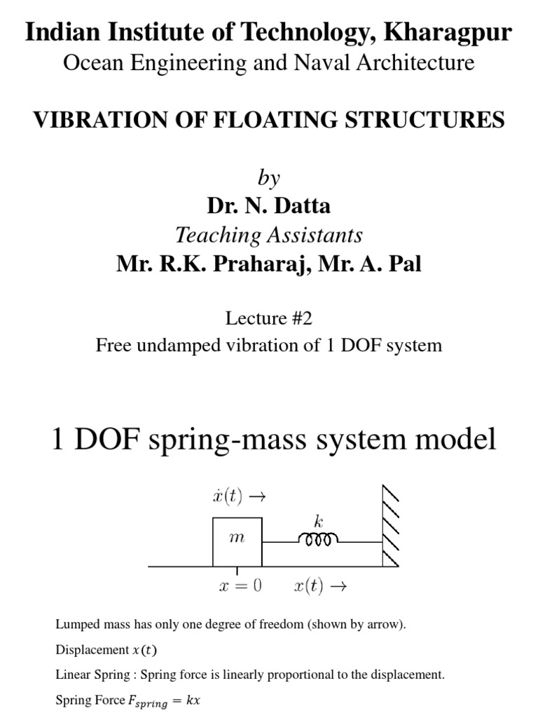 Vibration of Floating Structures Lecture 2 | PDF | Differential ...