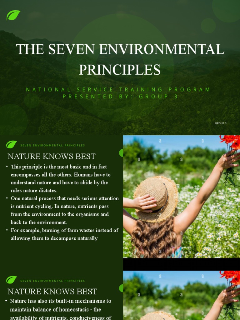 The Seven Environmental Principles | PDF | Natural Environment | Nature