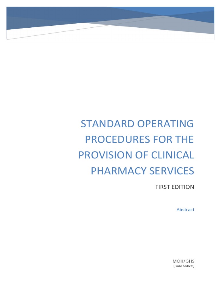 Clinical Pharmacy SOP Manual | PDF | Pharmacy | Health Care