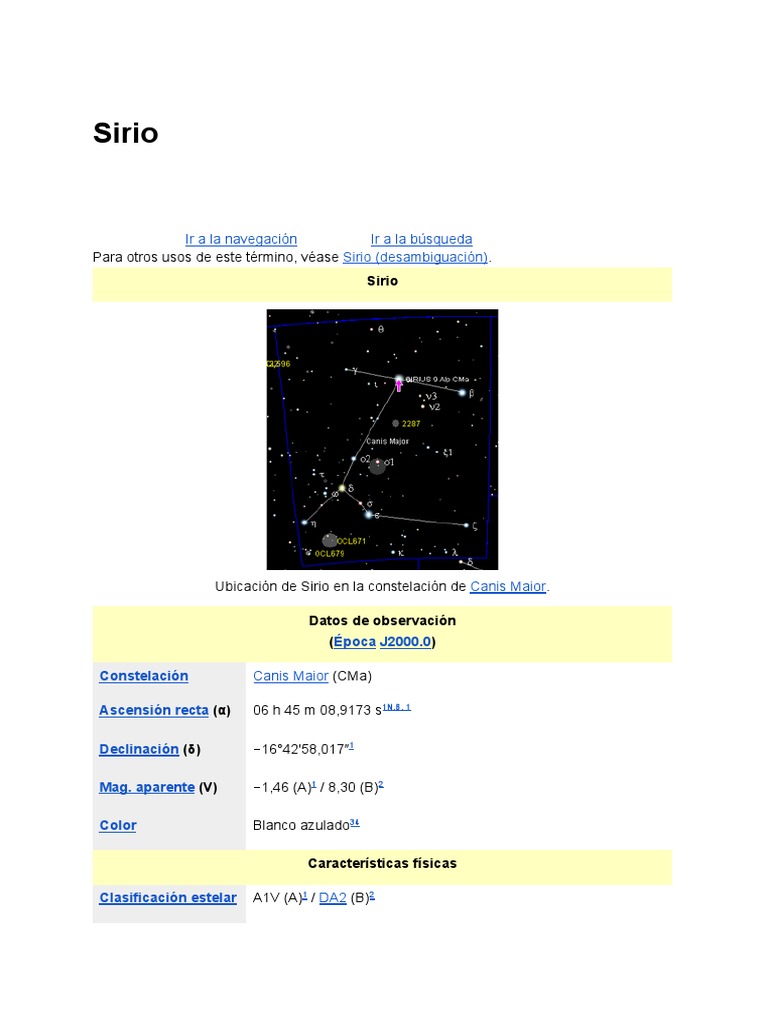 Sirio | PDF | Estrellas | Astronomía estelar