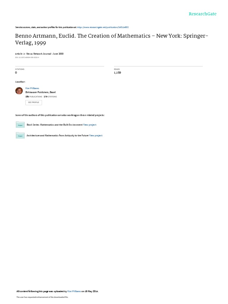 Benno Artmann Euclid The Creation of Mathematics | PDF | Axiom ...