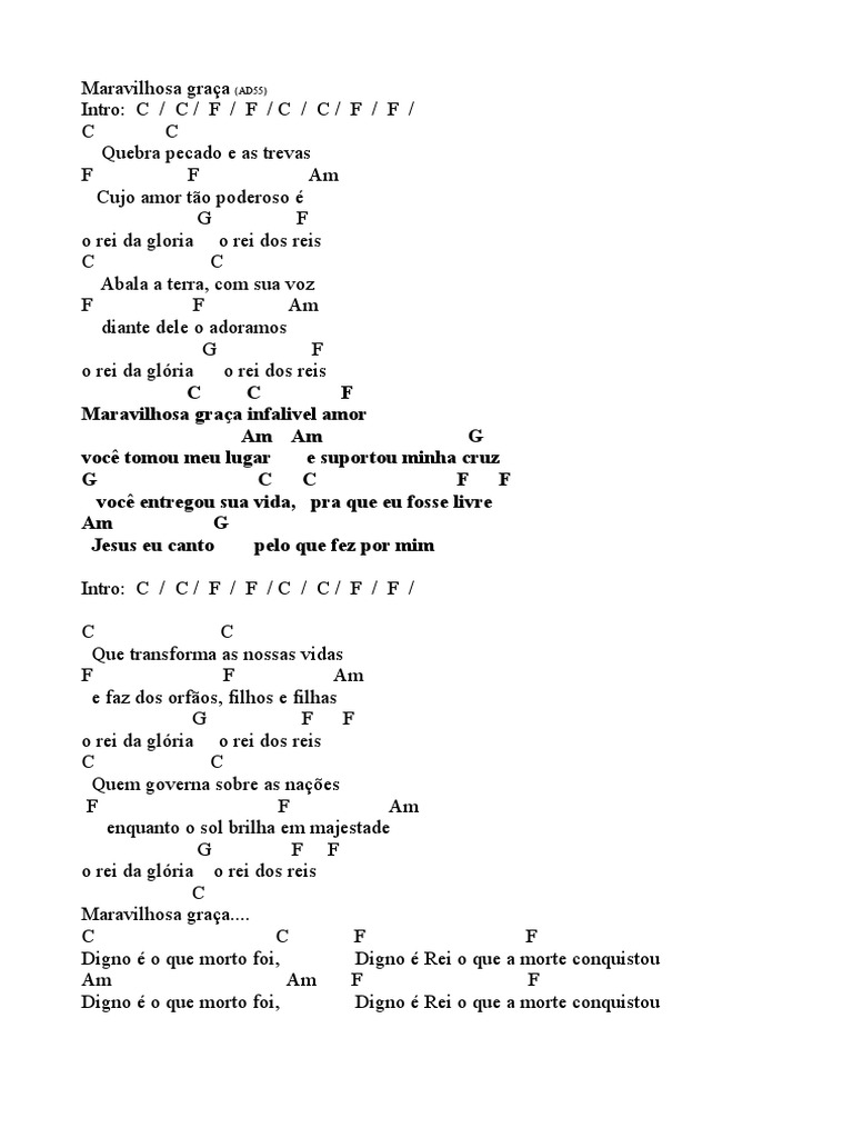 Maravilhosa Graça Cifra - Versão 55 PDF | PDF