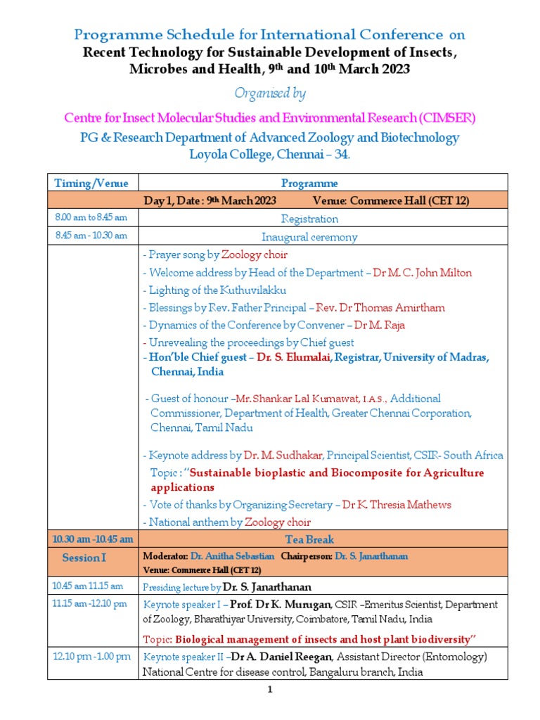 Programme Schedule - International Conference Final 2023 PDF | PDF ...