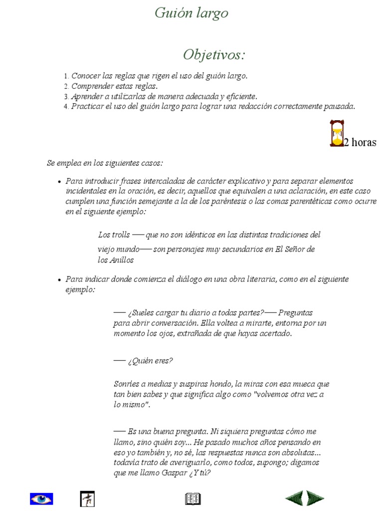 Uso y ejemplos del guión largo | PDF