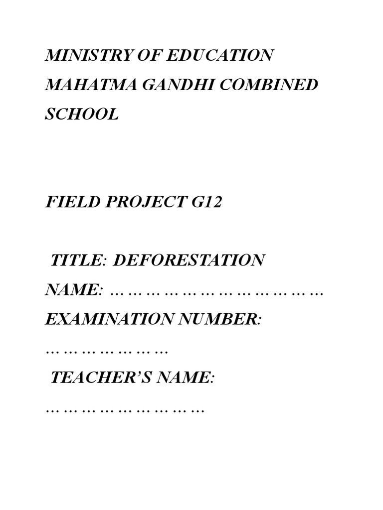 Geography Field Project Grade 12 2023 | PDF | Ecosystem | Deforestation