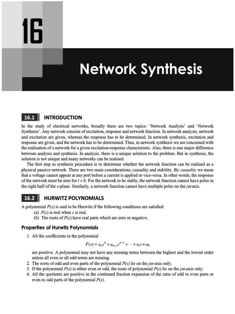 Network Synthesis R Singh Pdf Zero Of A Function Elementary Mathematics