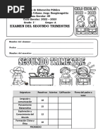 Examen Segundo Grado - 2do Trimestre | PDF