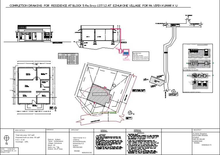 Residence Completion Drawing for Block 5 at Ezhukone Village | PDF ...