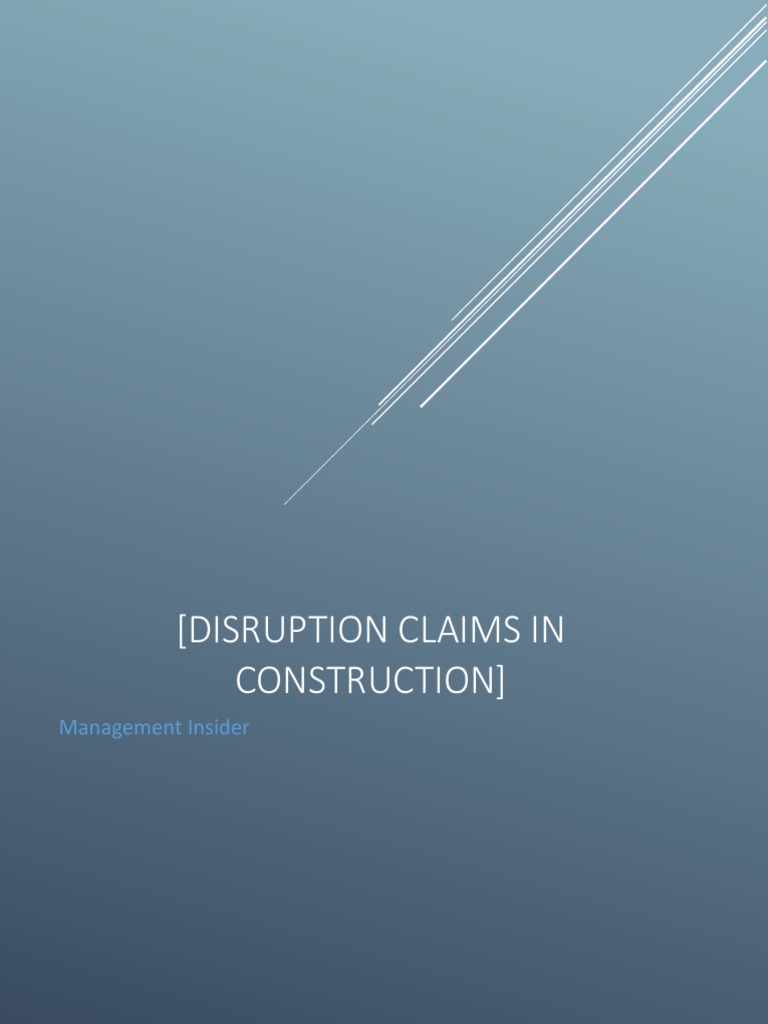 What Is Disruption Claim | PDF | Employment | Business