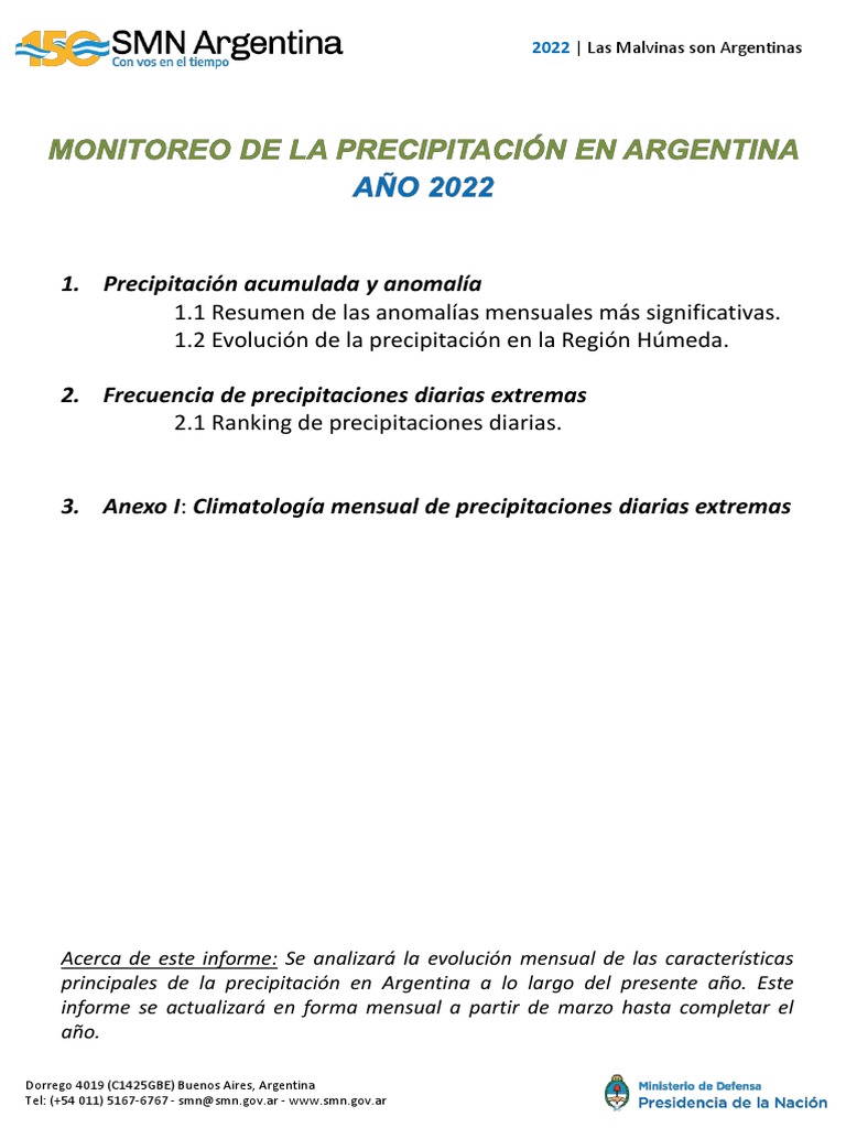 Precipitación en Argentina 2022: Análisis | PDF | Precipitación | Clima