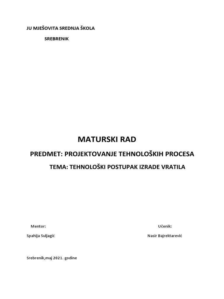 Maturski Rad | PDF