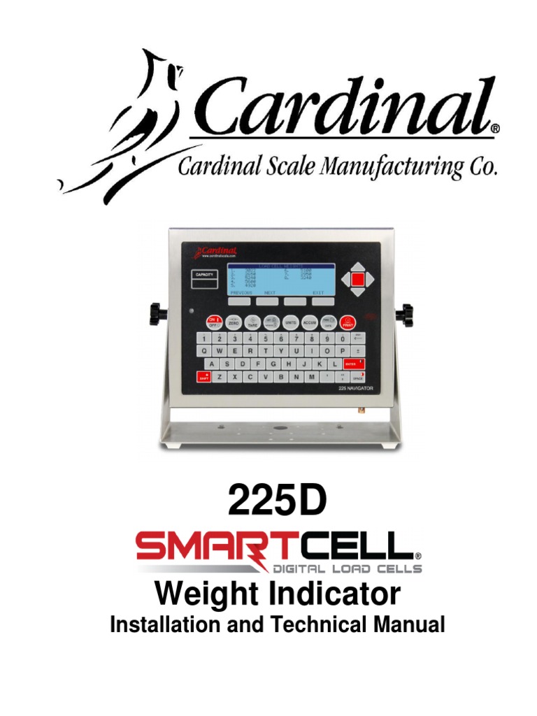 225D SMARTCELL Weight Indicator 8200 0753 0M | PDF | Electrical ...