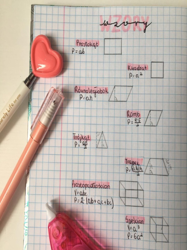 Wzory Notatka Z Lekcji Matematyki | PDF