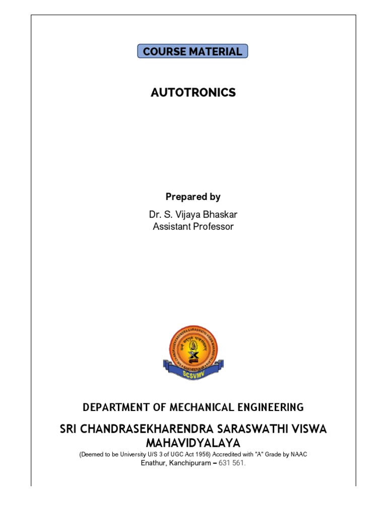 Introduction to Autotronics Engineering | PDF