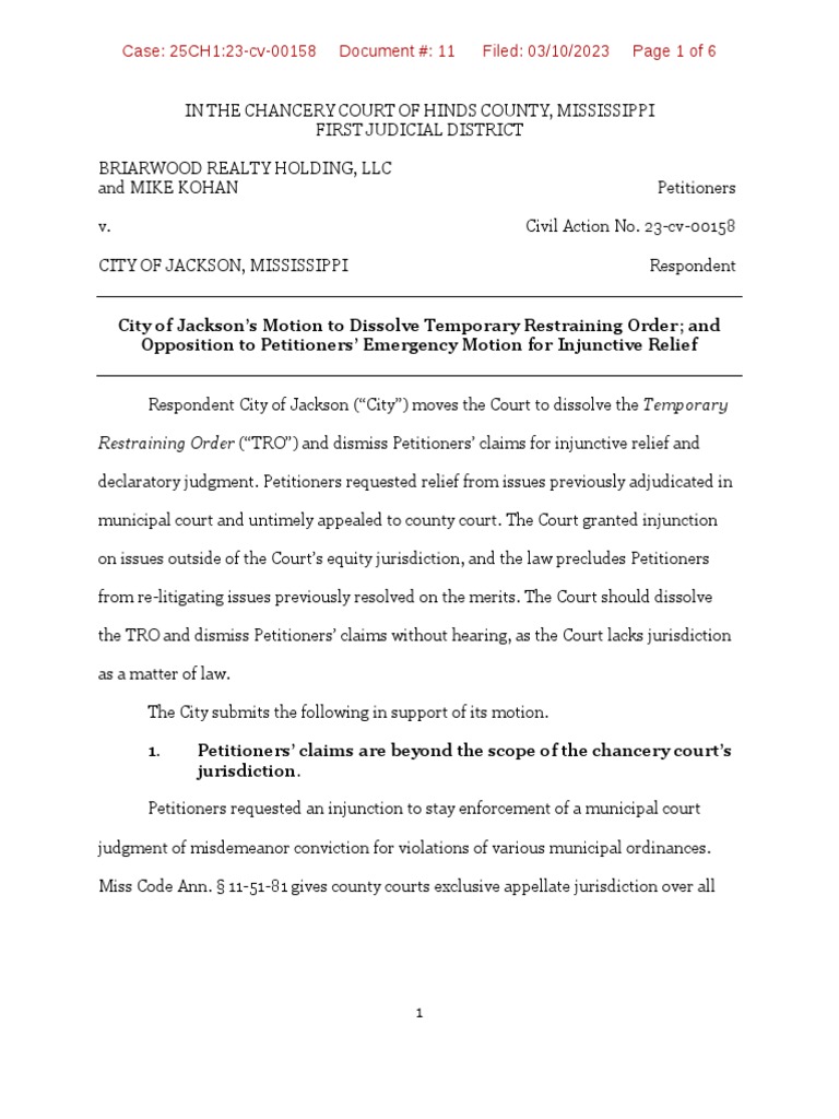 Motion To Dismiss | Download Free PDF | Injunction | Judgment (Law)