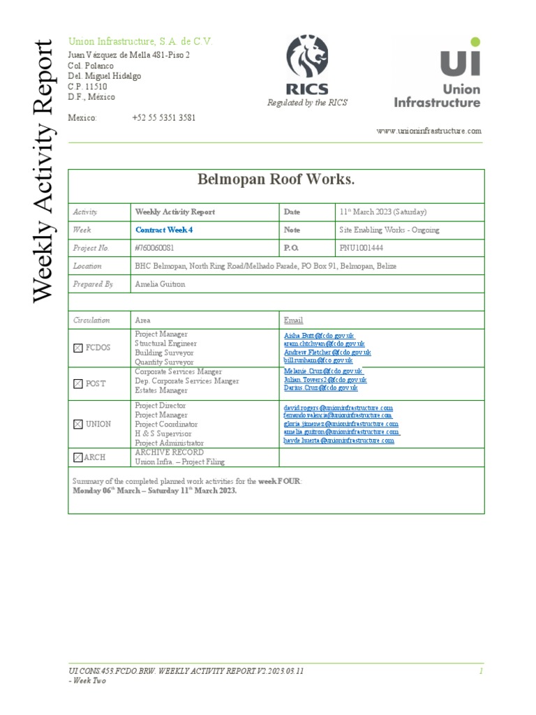 W.weekly Activity Report - Week - Three.v2.2023.03.11 | PDF | Earth ...