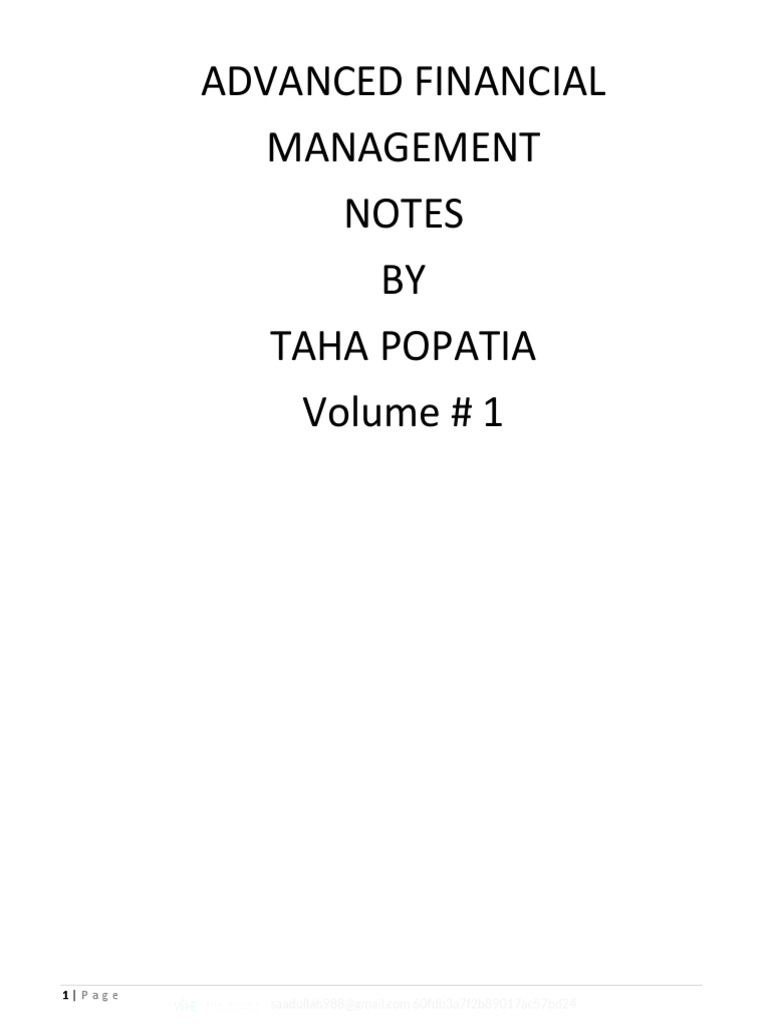 AFM Notes by Taha Popatia | PDF | Internal Rate Of Return | Net Present ...