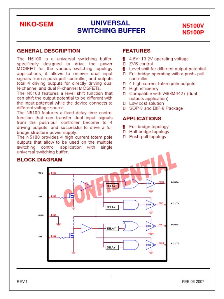 Niko-Sem: Universal Switching Buffer | PDF | Mosfet | Field Effect Transistor