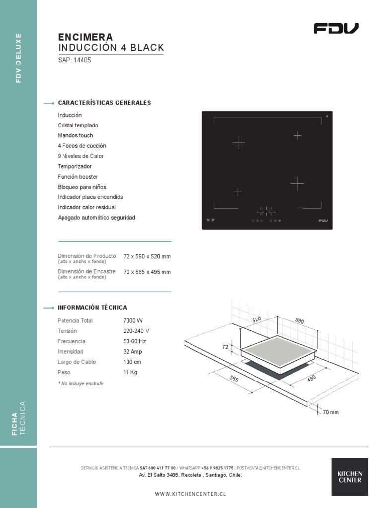 Ficha Tecnica Encimera FDV | PDF