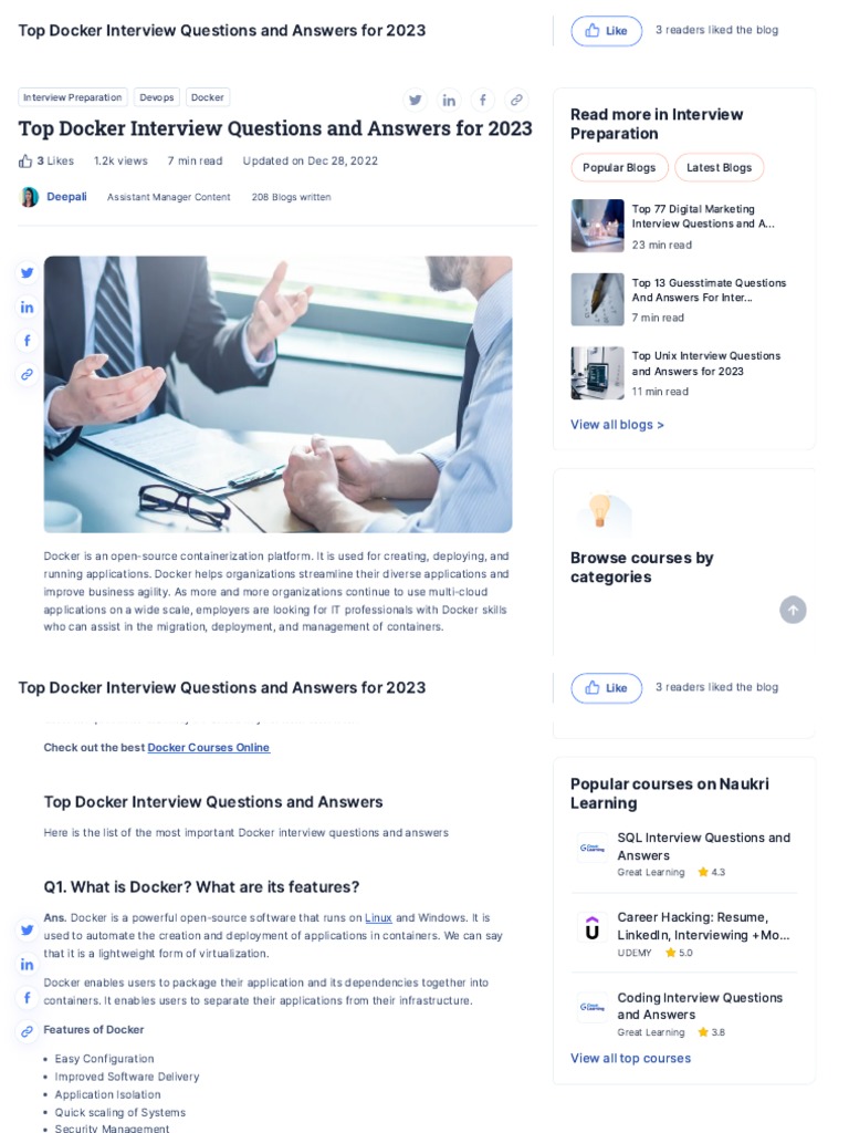 Top Docker Interview Questions and Answers For 2023 PDF | PDF | Operating System | Windows Registry