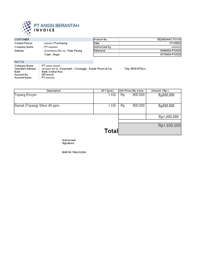 Contoh Invoice | PDF