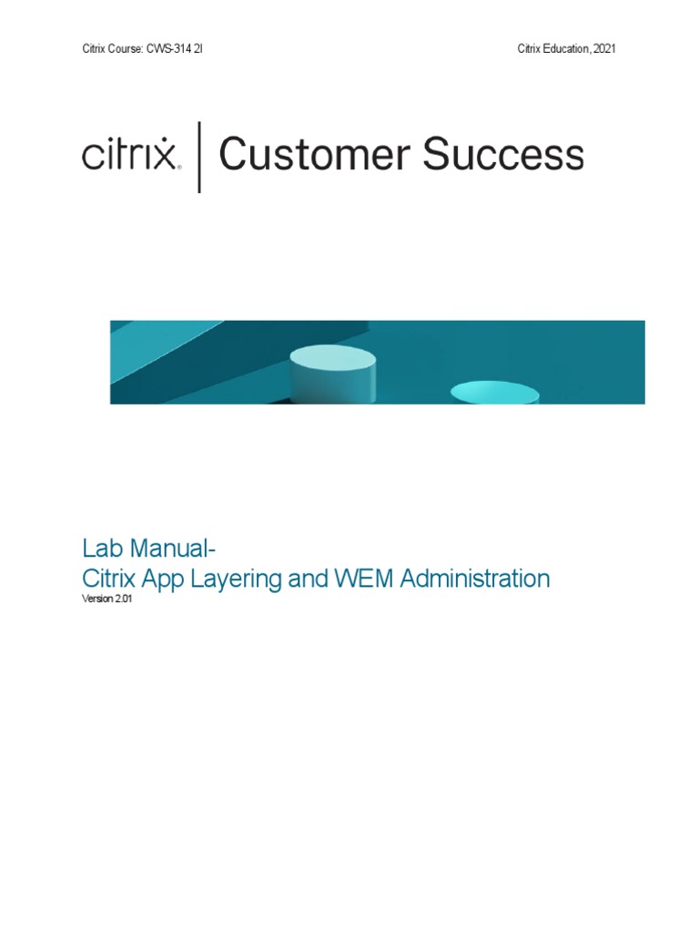 CWS 315 2I en StudentExerciseWorkbook 4 5 Days v02 | PDF | Hyper V | Citrix Systems