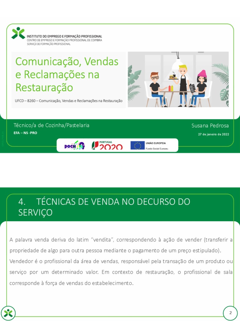 UFCD 8260 - Vendas Na Restauração - Parte 6.1 | PDF | Qualidade ...