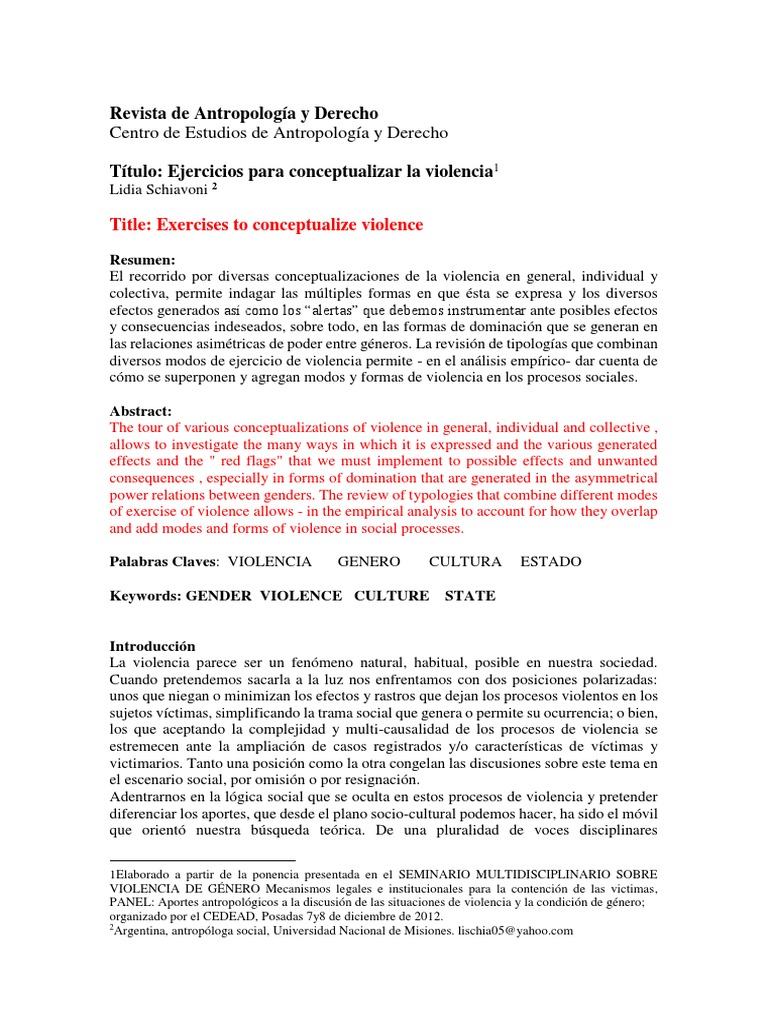 CEDEAD Ejercicios para Conceptualizar La Violencia Lidia Schiavoni ... CEDEAD Ejercicios para Conceptualizar La Violencia Lidia Schiavoni ...