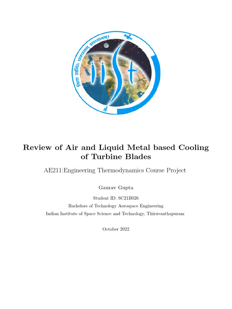 Review of Air and Liquid Metal Based Cooling of Turbine Blades | PDF ...
