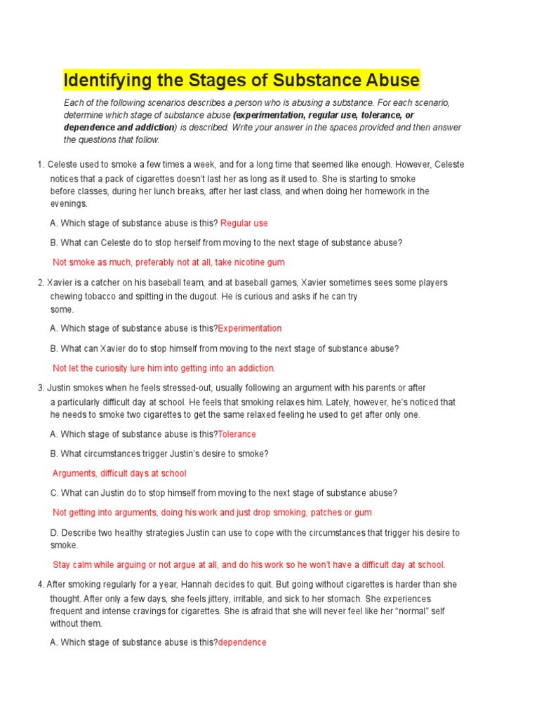 Stages of Substance Abuse Explained | PDF | Alcohol Intoxication ...
