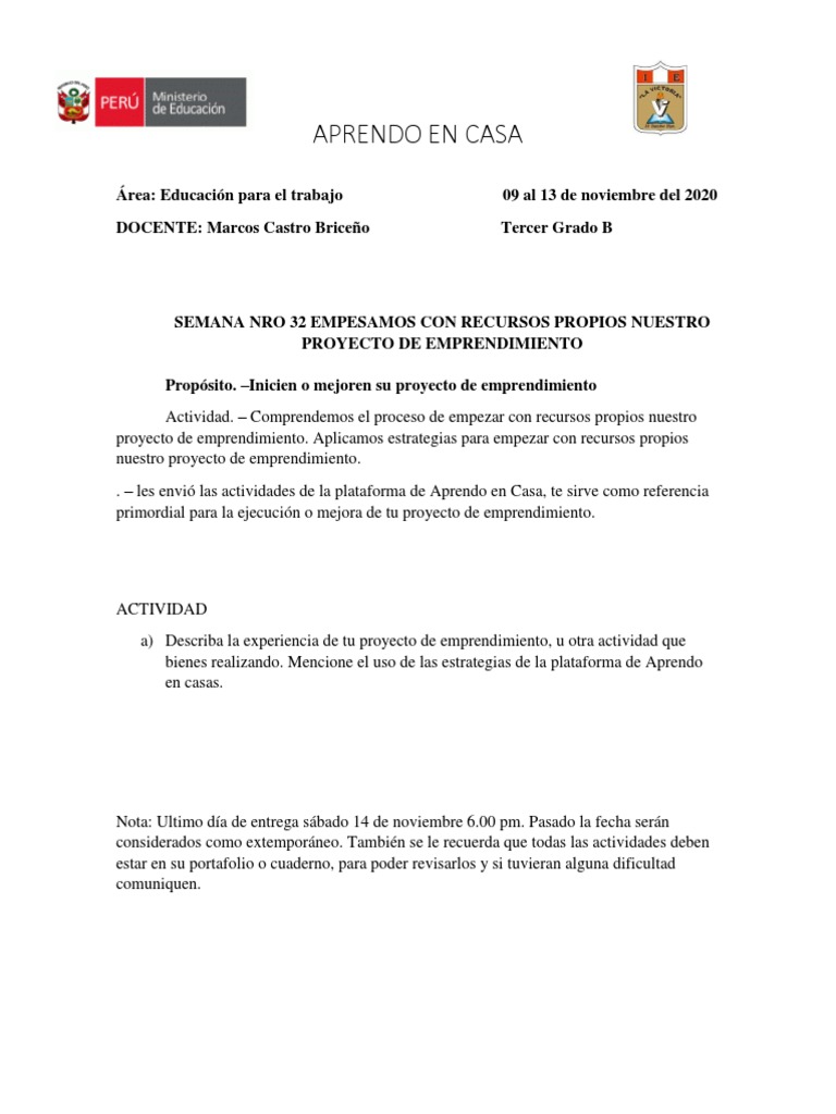 Semana 32 E. P. T 3ro. B | PDF