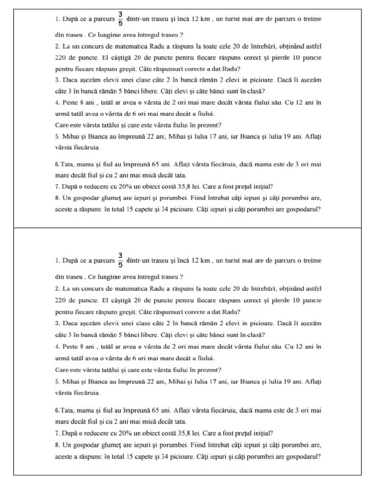 Probleme Care Se Rezolva Cu Ajutorul Ec Si Sist de Ec | PDF