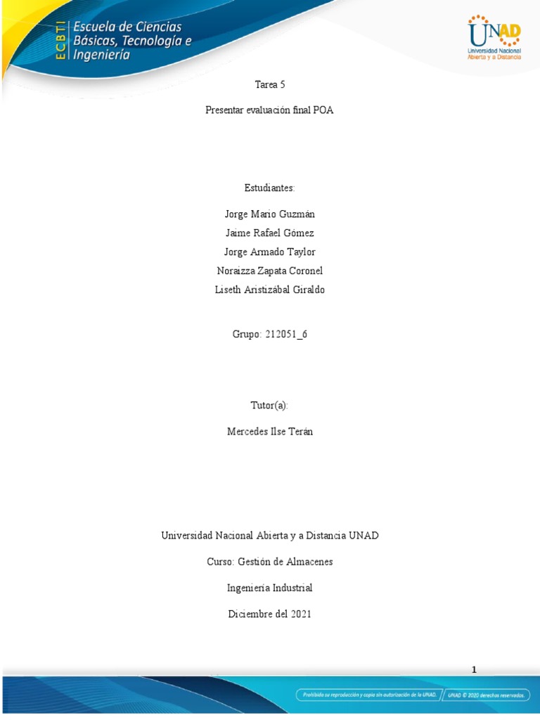 G - Alm - Tarea 5 - Grupo - 212051 - 6 | PDF | Logística | Informática G - Alm - Tarea 5 - Grupo - 212051 - 6 | PDF | Logística | Informática
